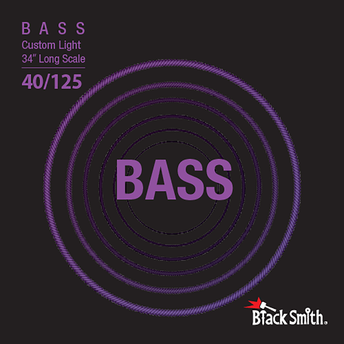 Black Smith NW-40125-5-34 Custom Light Nickel Round Wound Electric Bas ...